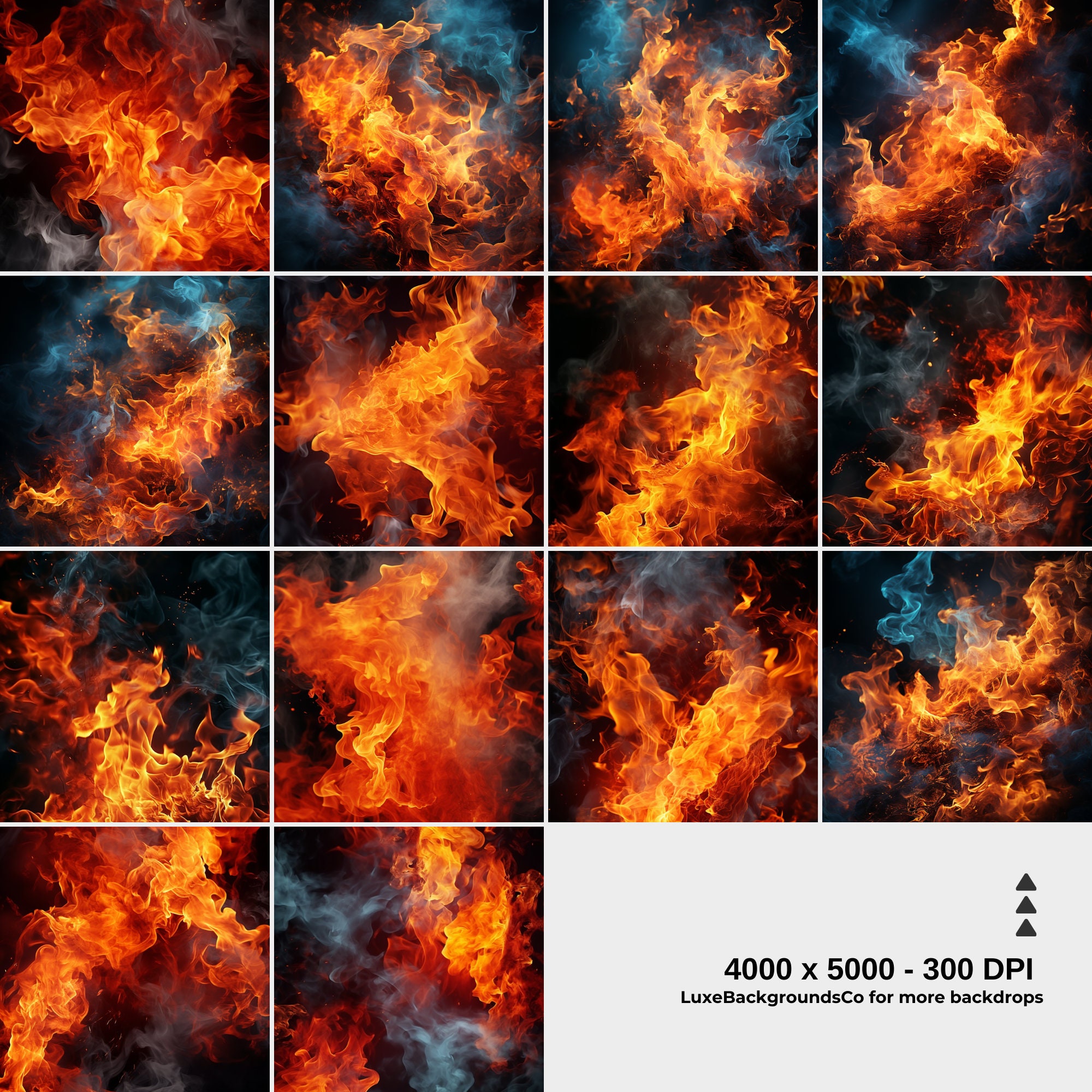 14 Fire and Smoke Digital Backdrops, Fire Overlays, Photoshop Overlays ...