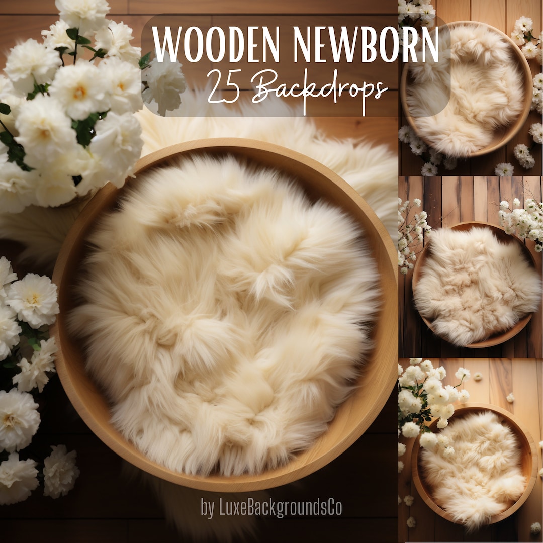 25 Beige Tones Wooden Newborn Backdrop, Newborn Photo Background ...