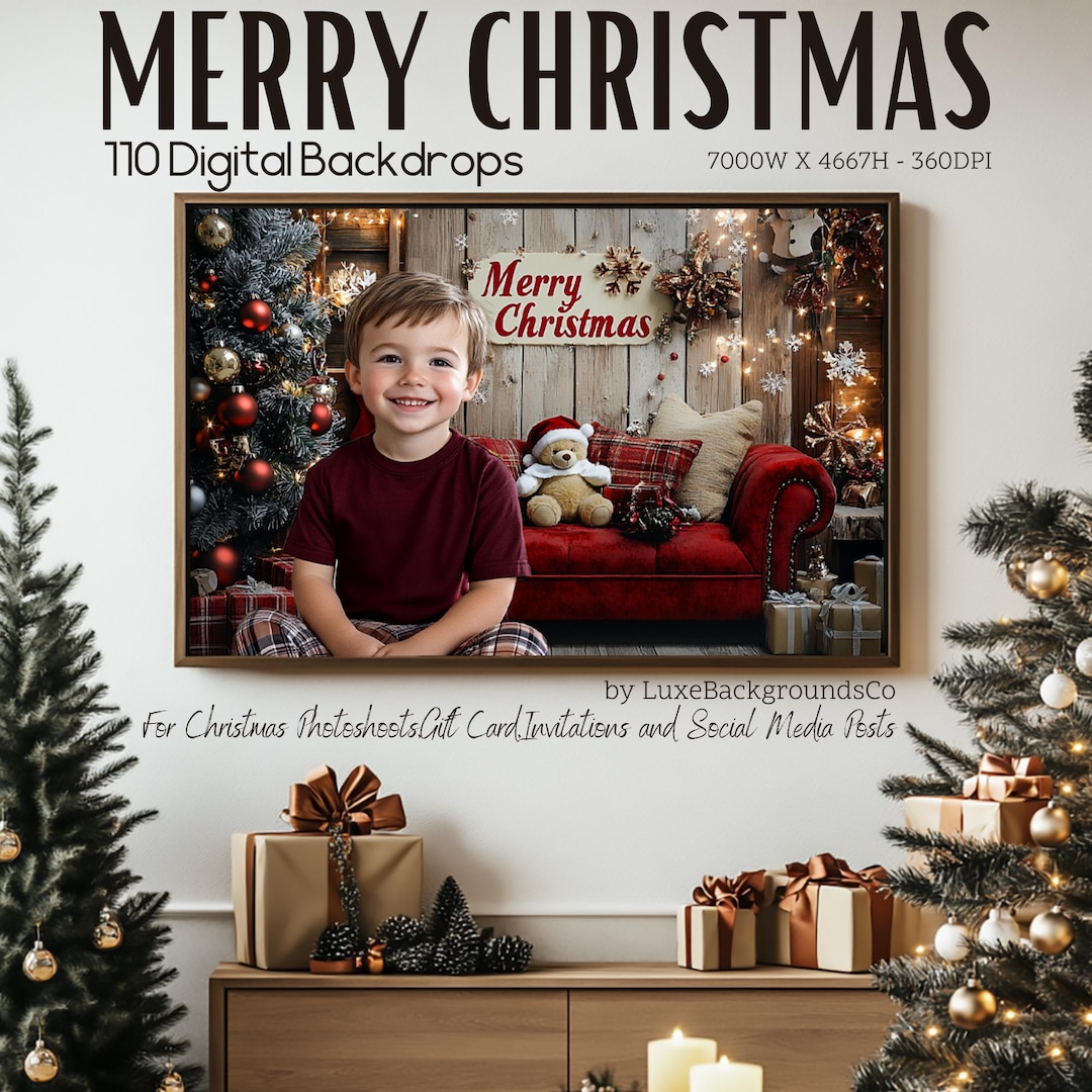 110 Merry Christmas Digital Backdrop-perfect for Holiday Photoshoots ...