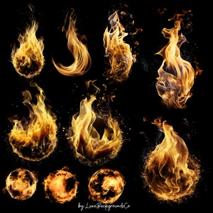 200 Flame PNG Overlays, Fire Overlay for Editing, Spark Overlays ...