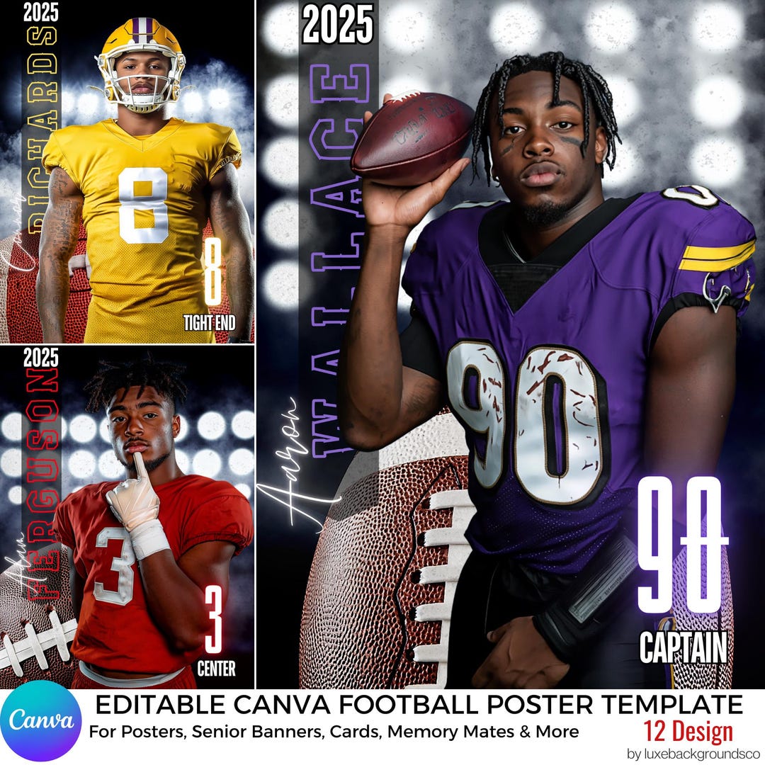 Custom American Football Canva Poster Template, Senior Night Sports ...