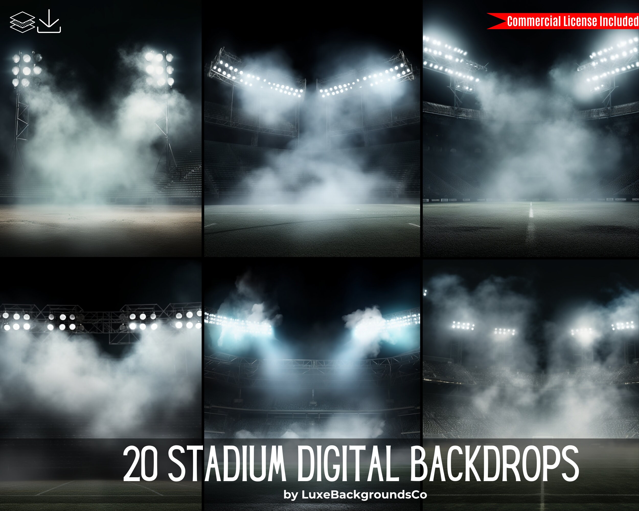 20 Stunning Stadium Digital Backdrop, Sport Photography, Sport Poster ...
