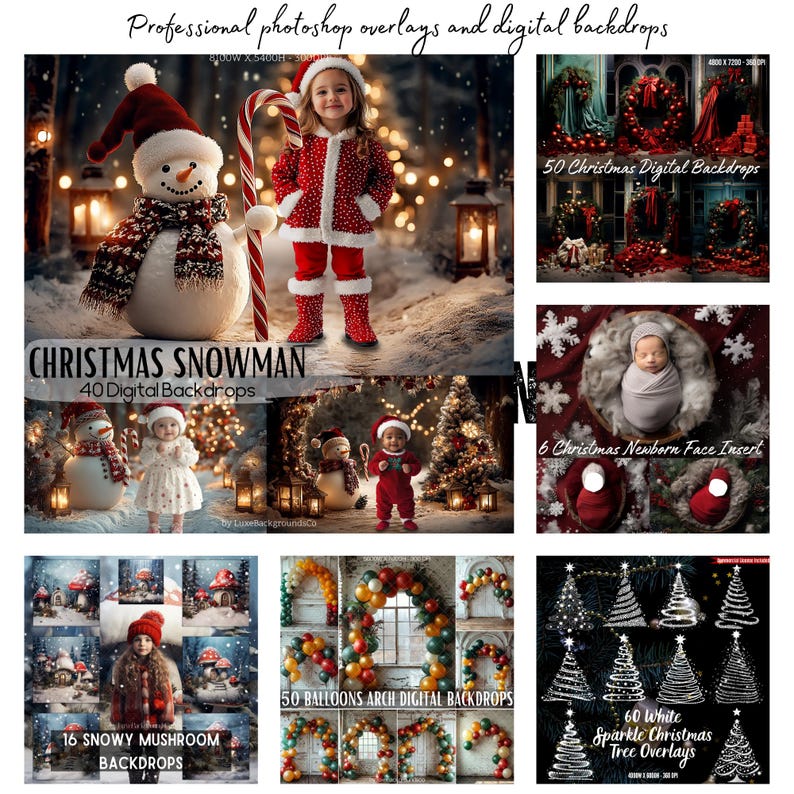 40 Sparkle Christmas Tree Digital Overlay,holiday Tree Lights Effects ...