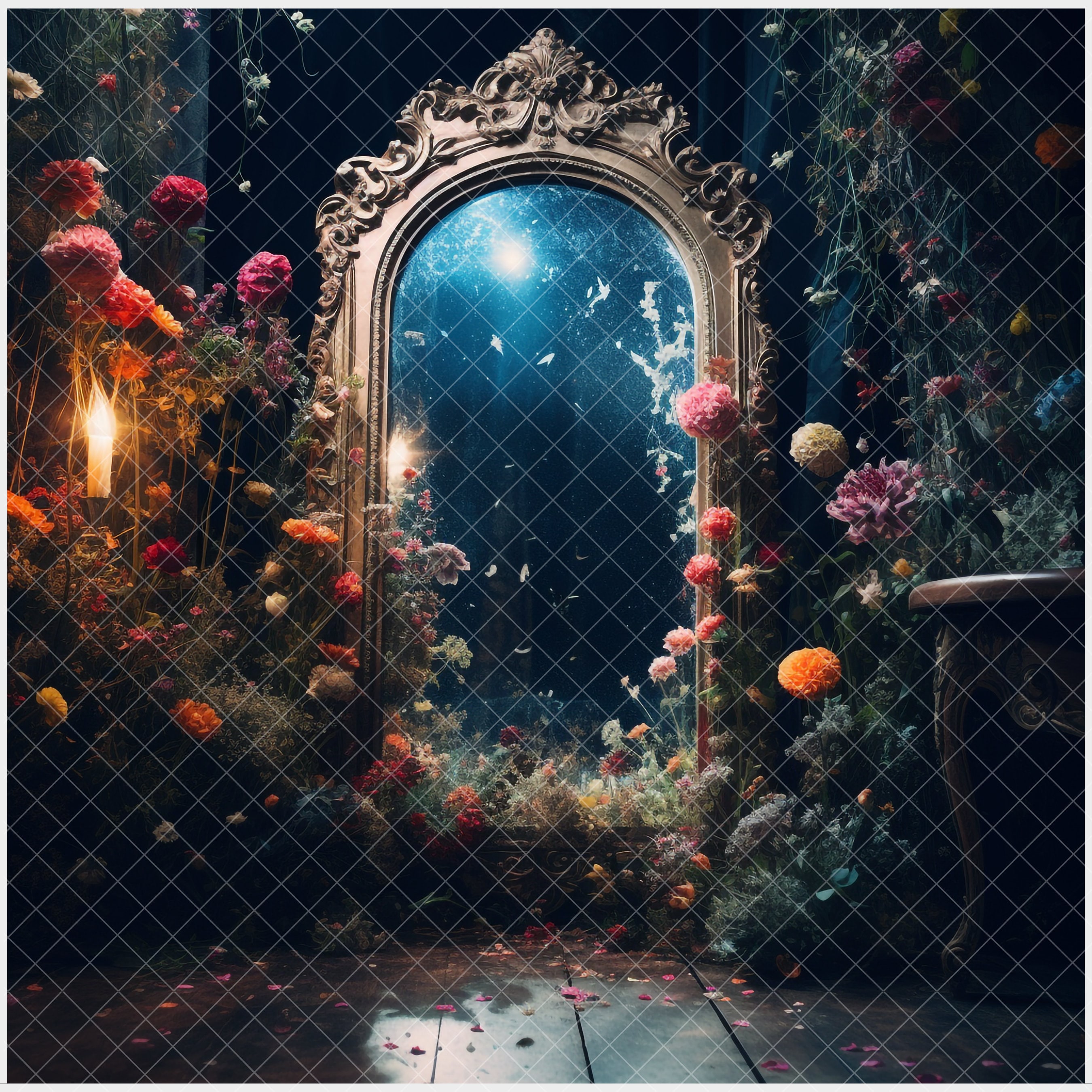 12 Flower Mirror Digital Backdrops | Mirror Digital Backdrops for ...