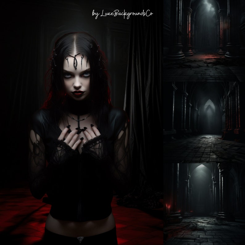 40 Vampire Gothic Scene Digital Backdrop,halloween Backdrop, Dark and ...