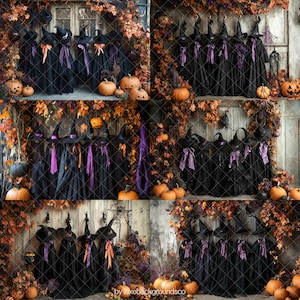 30 Halloween Digital Backdrop, Digital Backdrop for Halloween Witch ...
