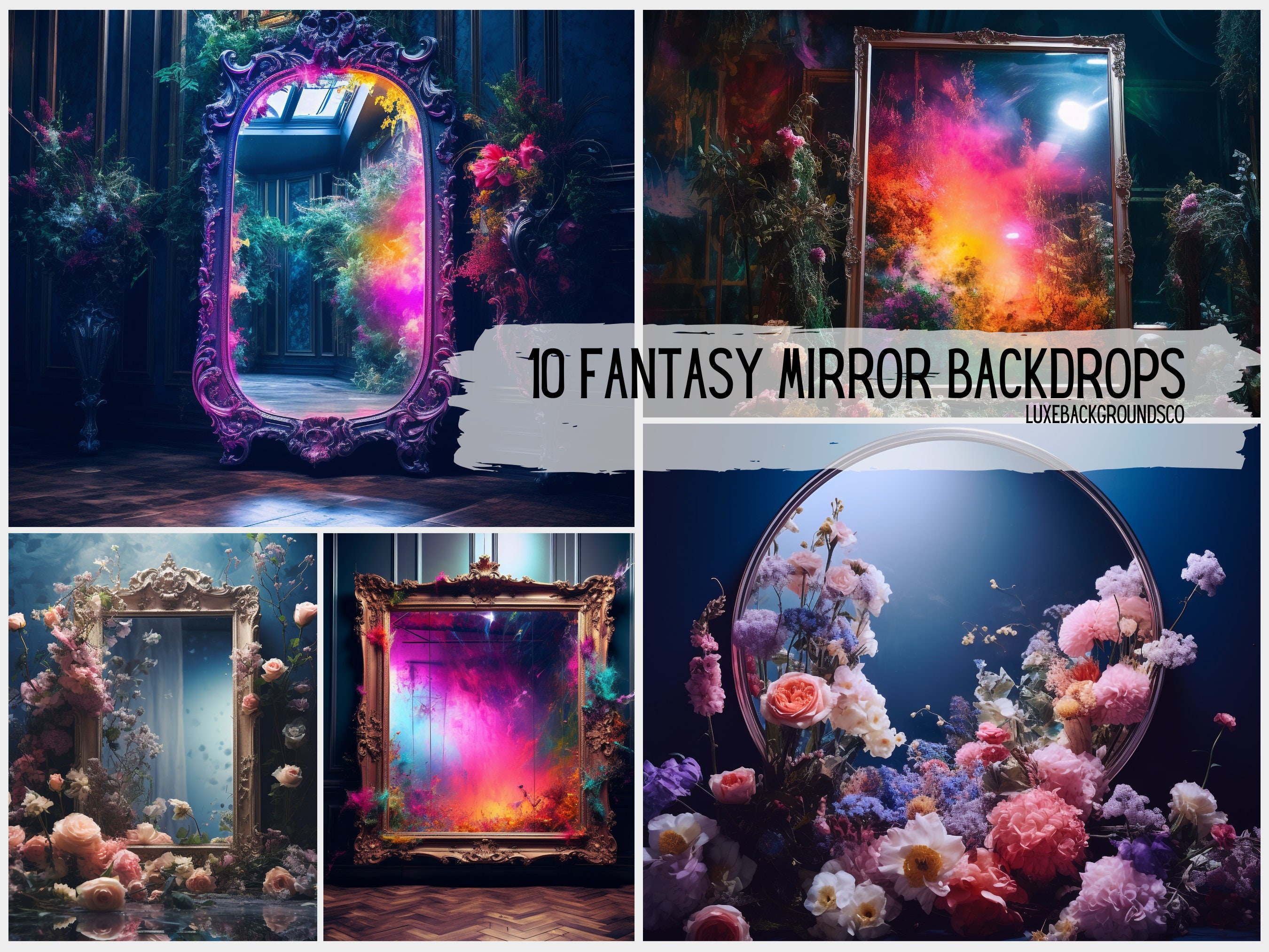 10 Fantasy Mirror Backdrop, Magical Mirror Background, Maternity ...