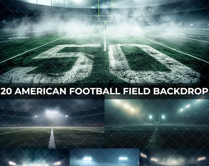 Football Field Background With Smoke and Lights, Football Backdrop ...