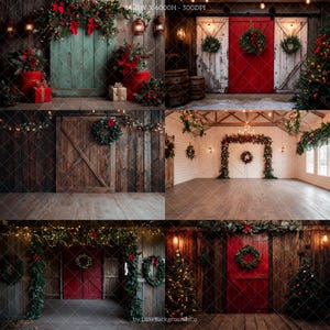 120 Christmas Barn Door Photography Backdrops,holiday Backdrops, Christmas Card,banner,poster ...