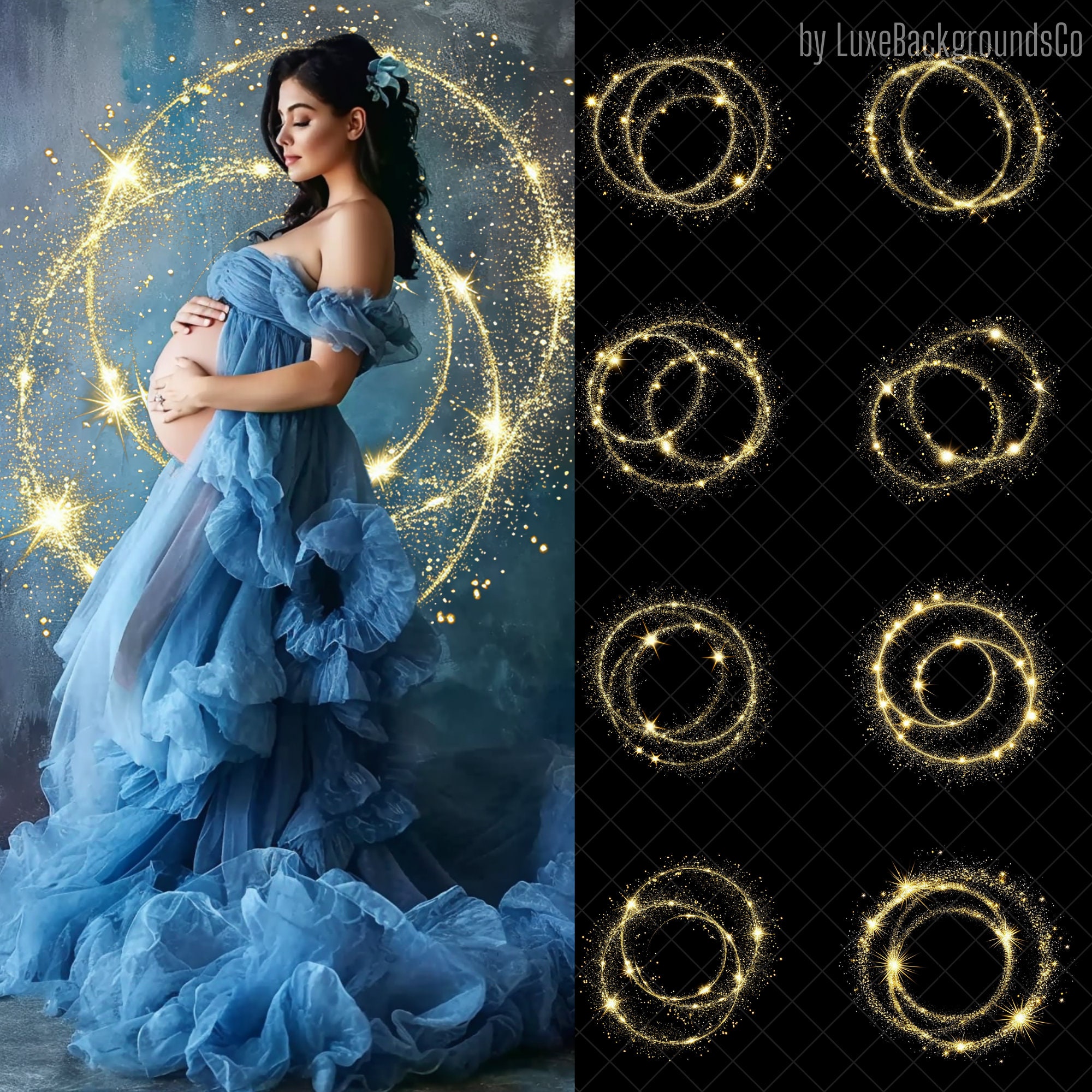 52 Golden Ring Overlay, Golden Circle Overlay,maternity Overlay, Bokeh ...