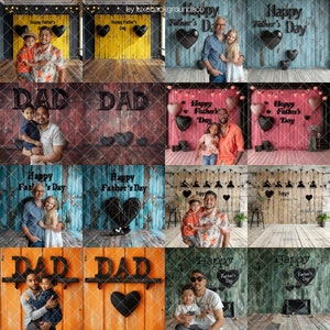 60 Colorful Wooden Wall Backdrops for Father's Day, Printable Cards for ...