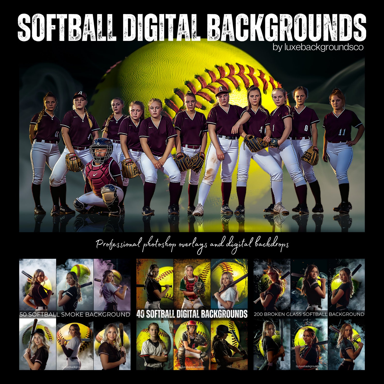 SOFTBALL Commemorative: 55 Softball Themed Backgrounds for DIY Projects ...