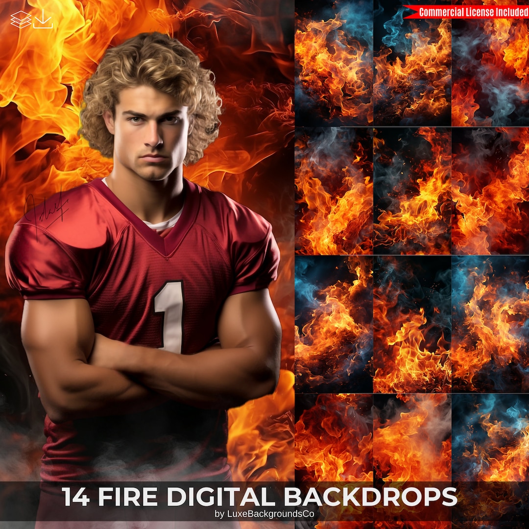 14 Fire and Smoke Digital Backdrops, Fire Overlays, Photoshop Overlays ...