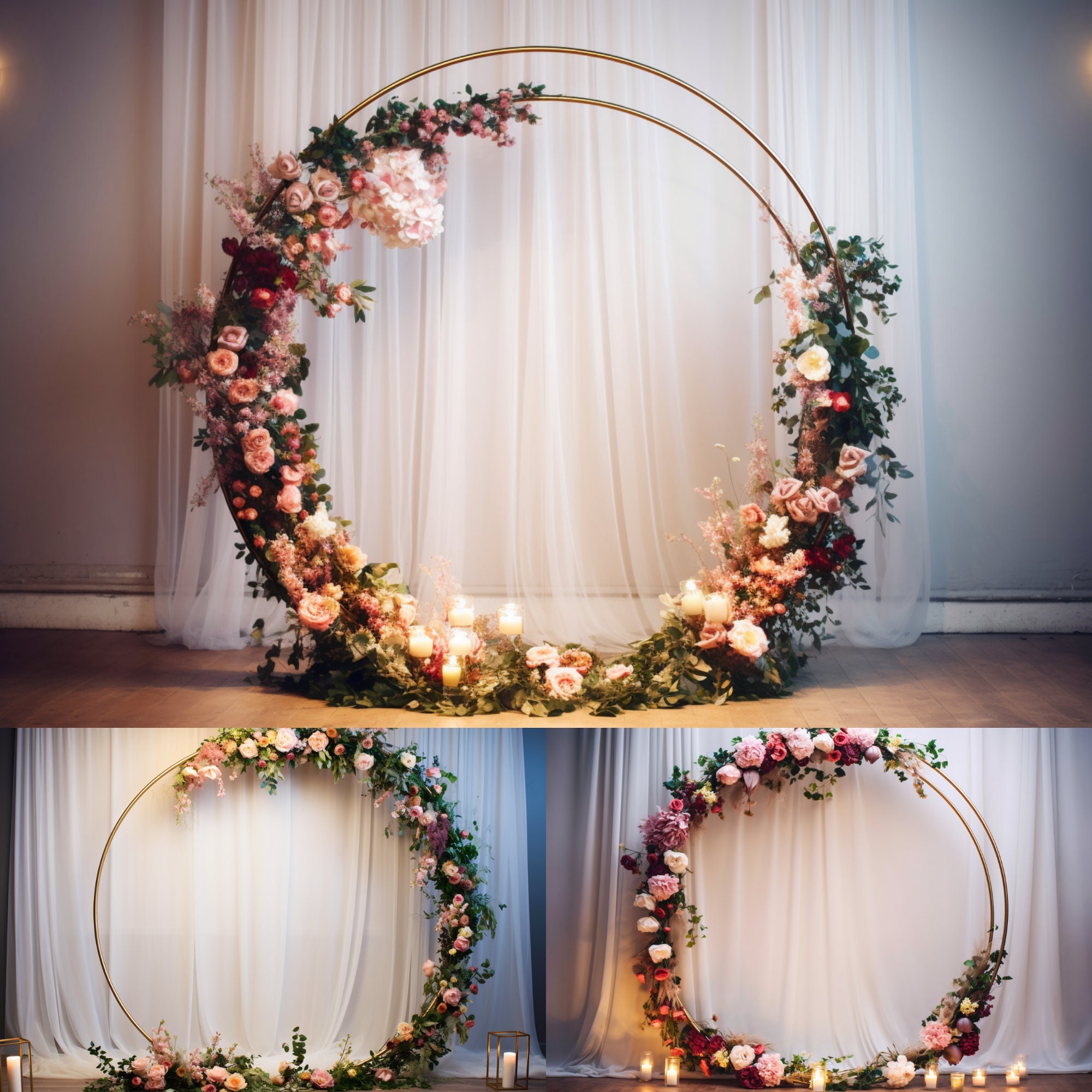 11 Floral Ring Digital Backdrop, Maternity Photo Prop, Maternity Shoot ...
