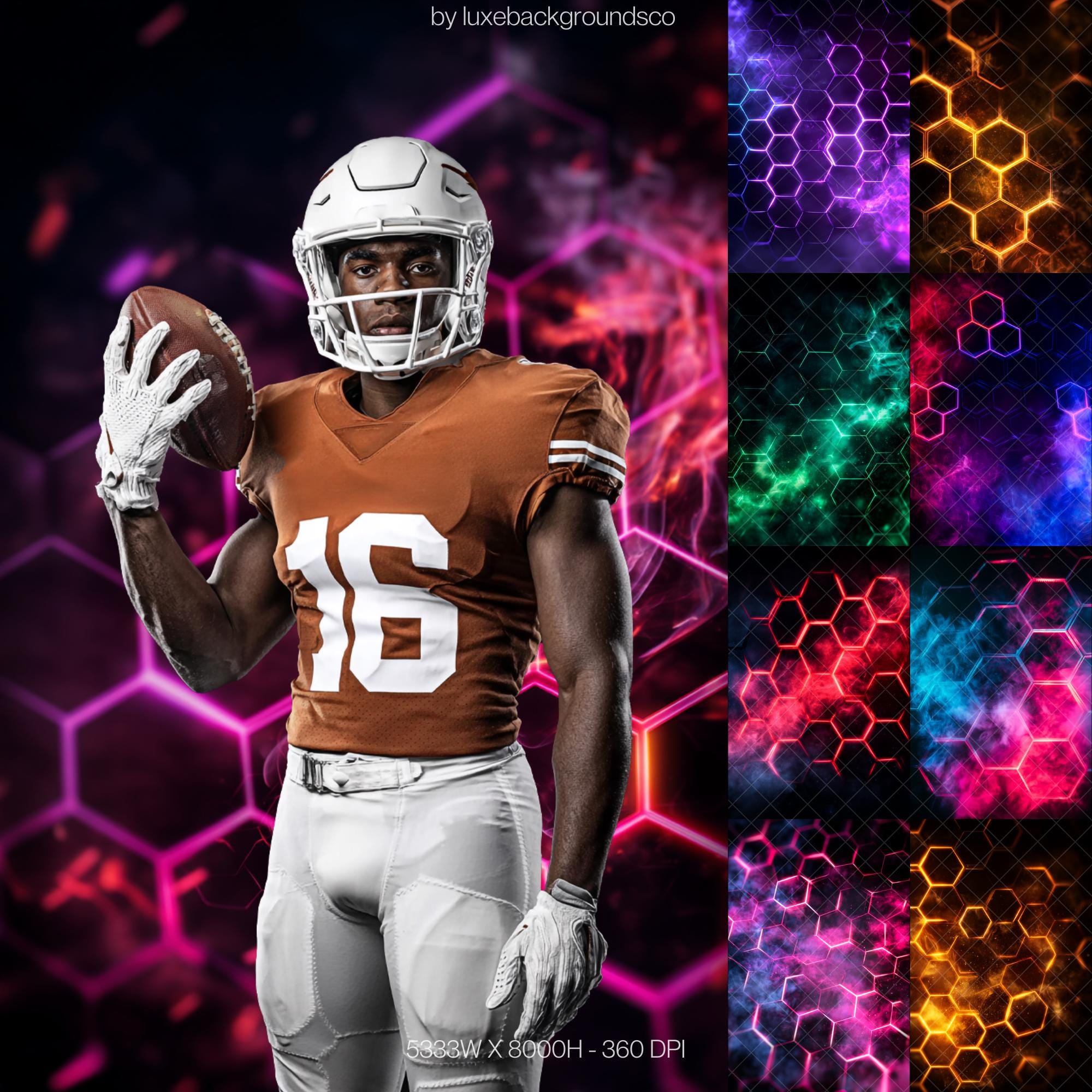Colorful Hexagon Backgrounds: Sports Poster & Banner Templates (PNG ...