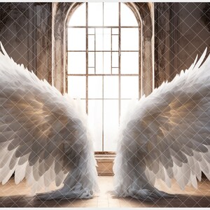 10 White Angel Wings Digital Backdrop, Photoshop Fine Art Textures ...