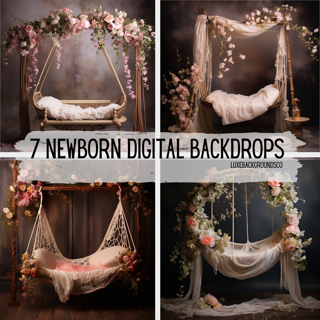 7 Princess Newborn Backdrop, Floral Newborn Background,newborn ...