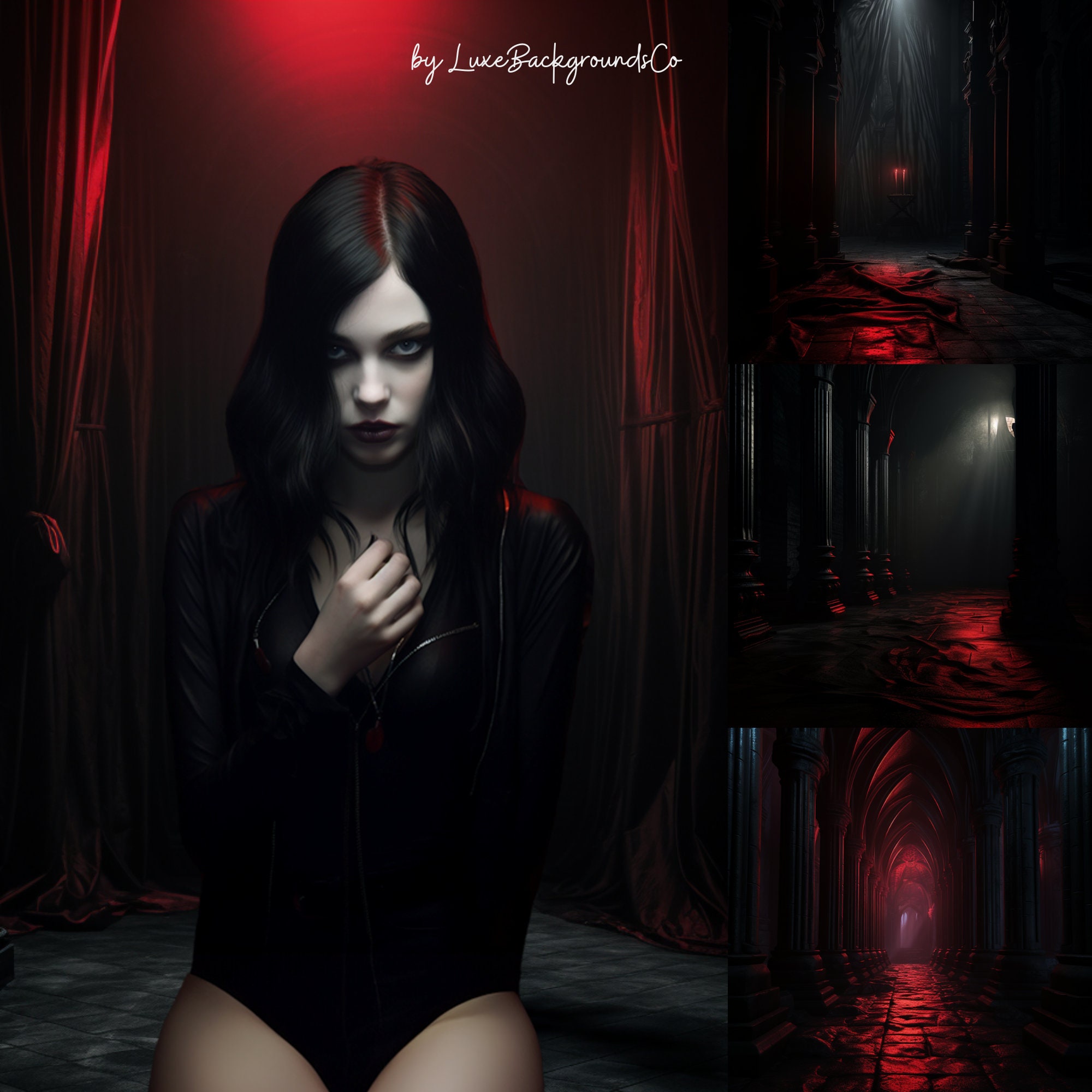 40 Vampire Gothic Scene Digital Backdrop,halloween Backdrop, Dark and ...