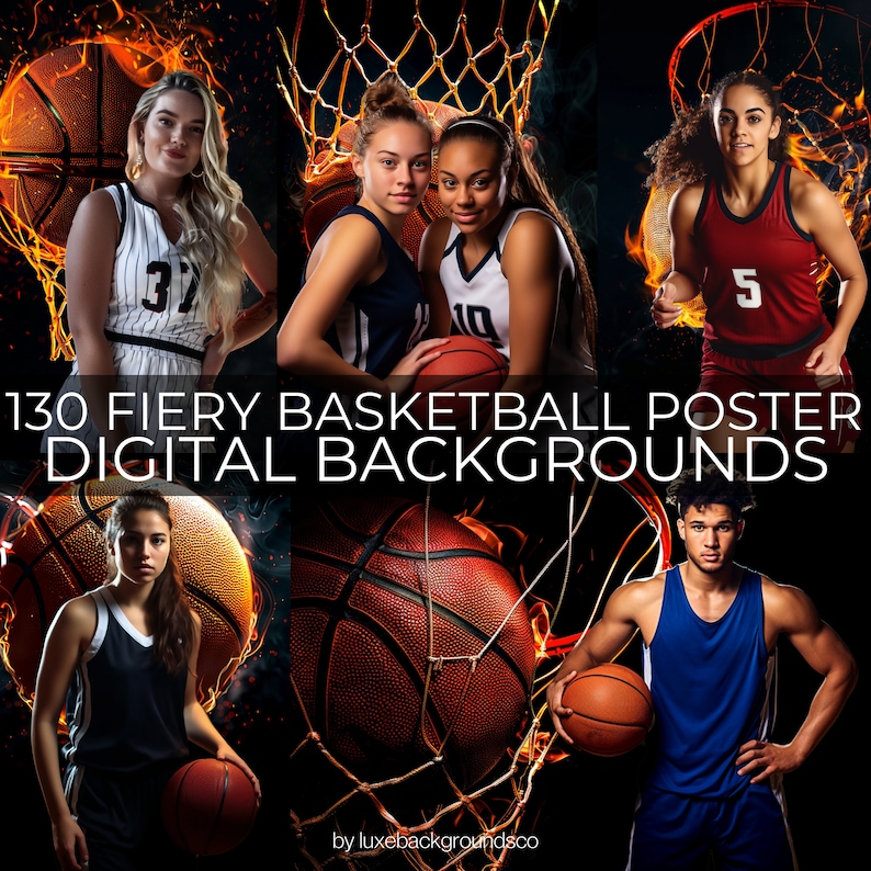 130 Fiery Basketball Poster Background, Senior Photoshoot, Sport ...