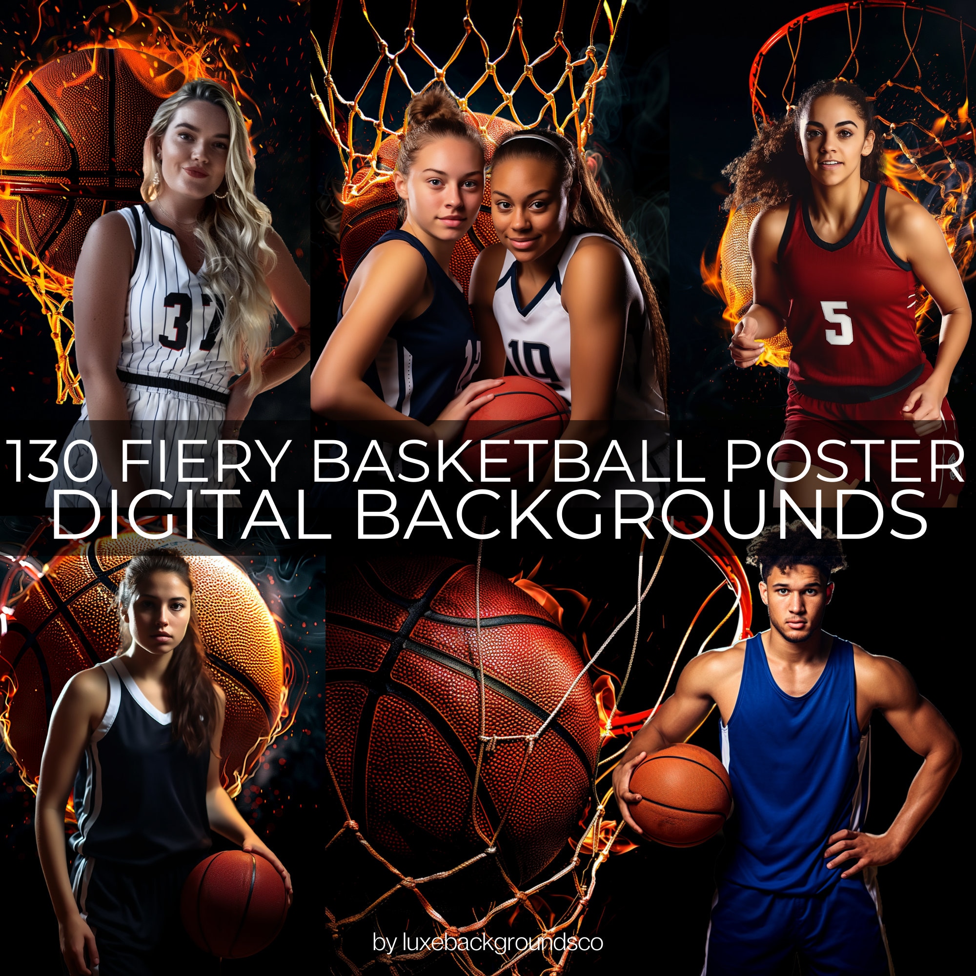 130 Fiery Basketball Poster Background, Senior Photoshoot, Sport ...