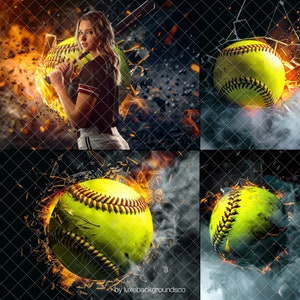 200 Broken Glass Softball Backdrops,sport Poster,softball Poster, Fire ...