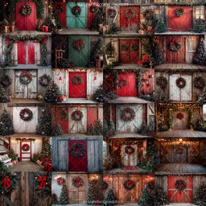 120 Christmas Barn Door Photography Backdrops,holiday Backdrops, Christmas Card,banner,poster ...