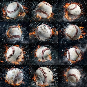 70 Broken Glass Baseball Background, Baseball Backdrop, Sport Poster ...