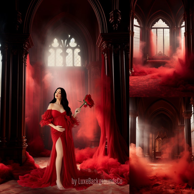 40 Red Room Backdrops, Red Smoke and Fog Backdrop, Maternity Backdrop ...