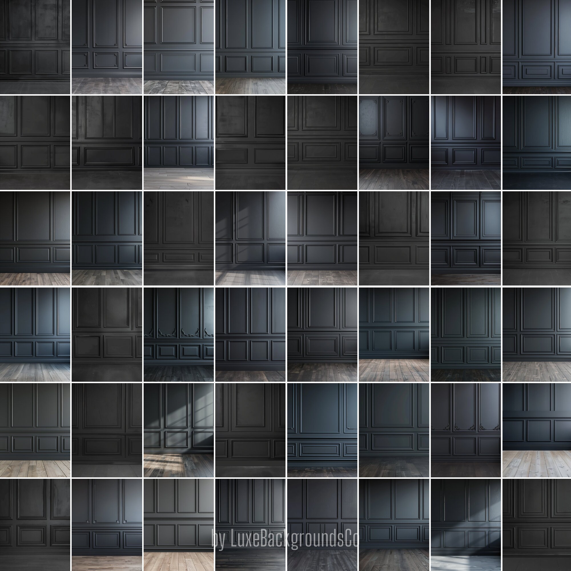 110 Dark Wood Panel Wall Backdrop, Elegant Dark Room Backdrop, Black ...