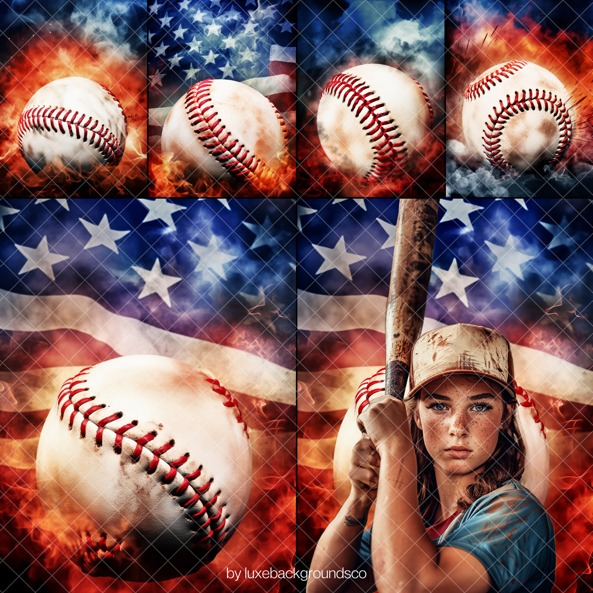 40 Patriotic Baseball Background, USA Flag Backdrop,perfect as Baseball ...