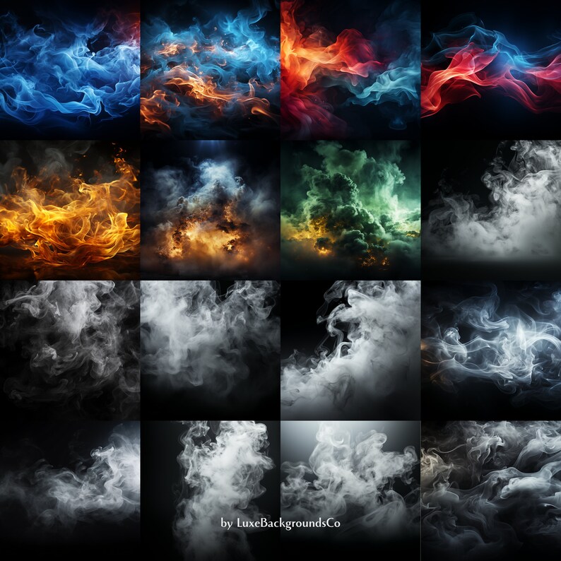 25 Smoke Fog Digital Backdrops: Perfect as Team Sport Background for ...