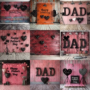 60 Colorful Wooden Wall Backdrops for Father's Day, Printable Cards for ...