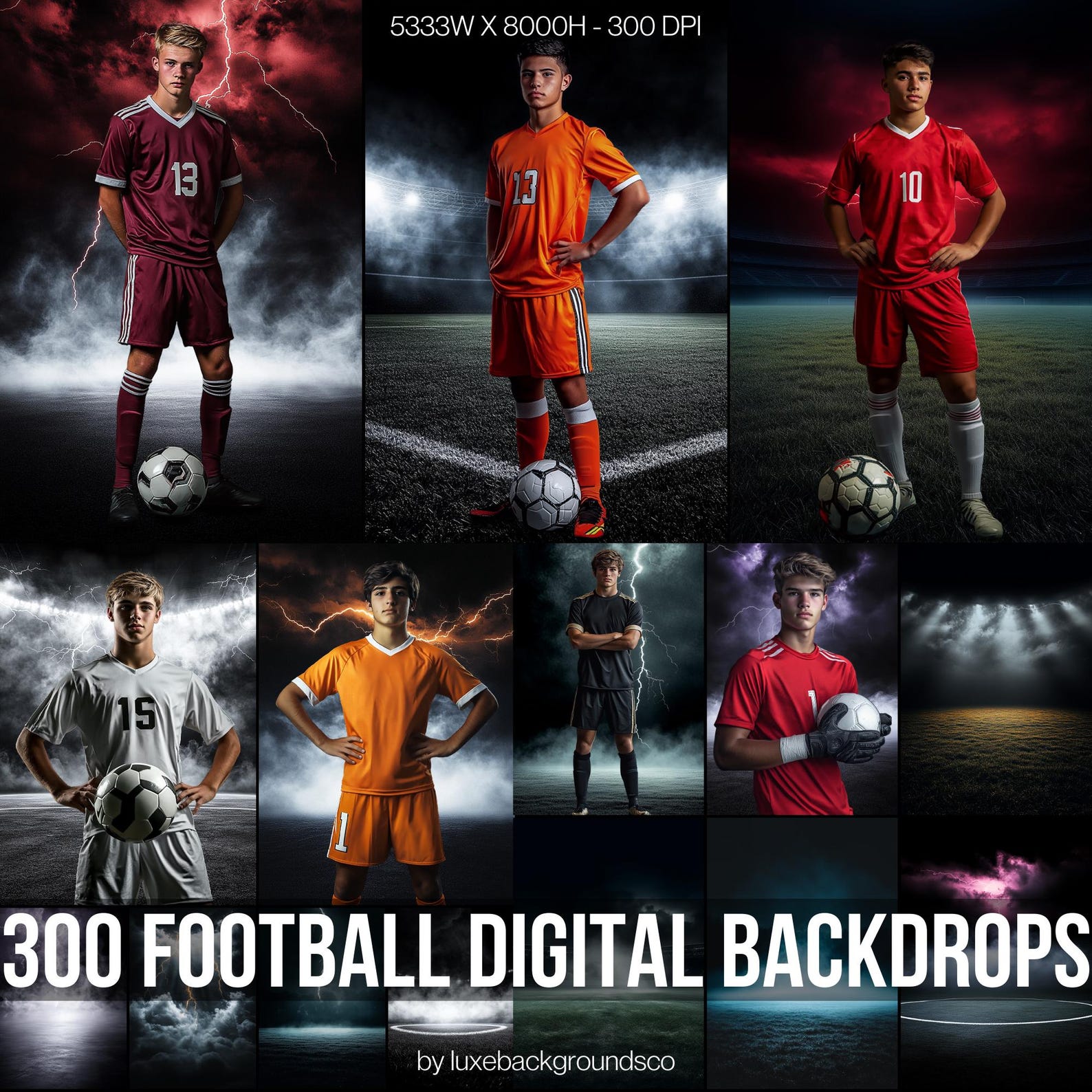 300 Football Backdrops,soccer Backdrops,stadium Backdrops,lightning ...