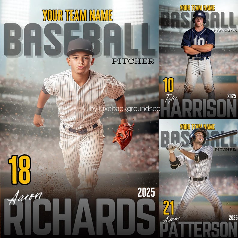 Editable Baseball Poster Template for Canva,personalized Senior Night ...