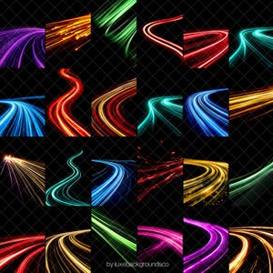 100 Speed Motion Overlays for Photoshop, Sports Light Effects, Digital ...
