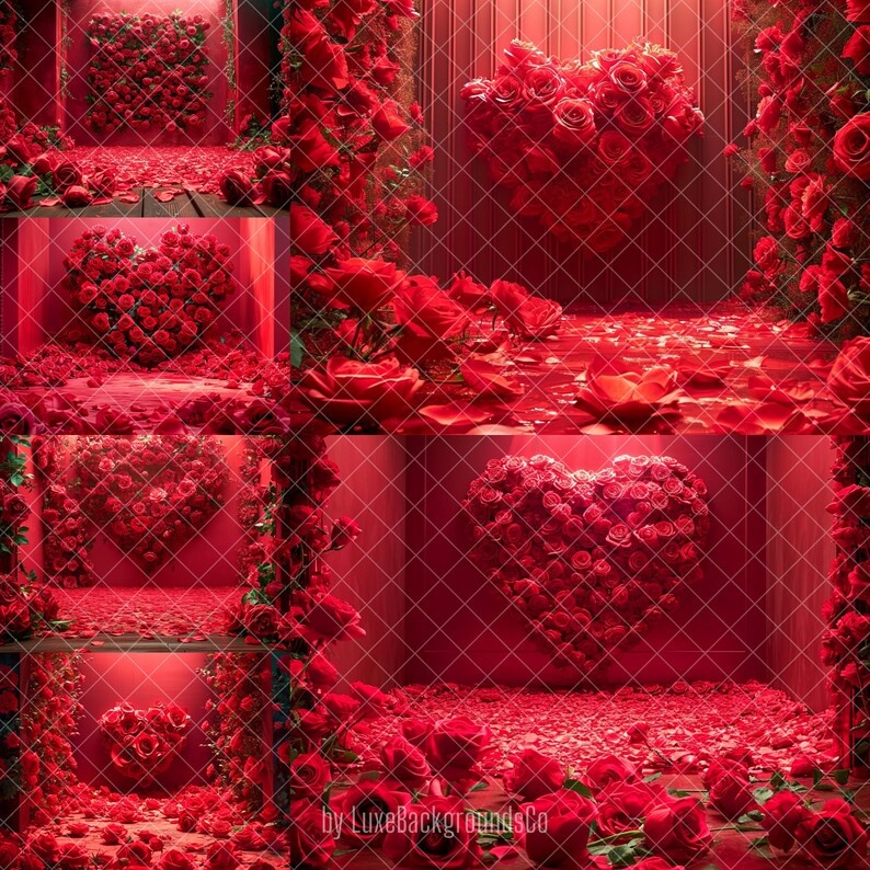 22 Rose Room Romantic Backdrops, Valentines Day Photo Backdrops ...