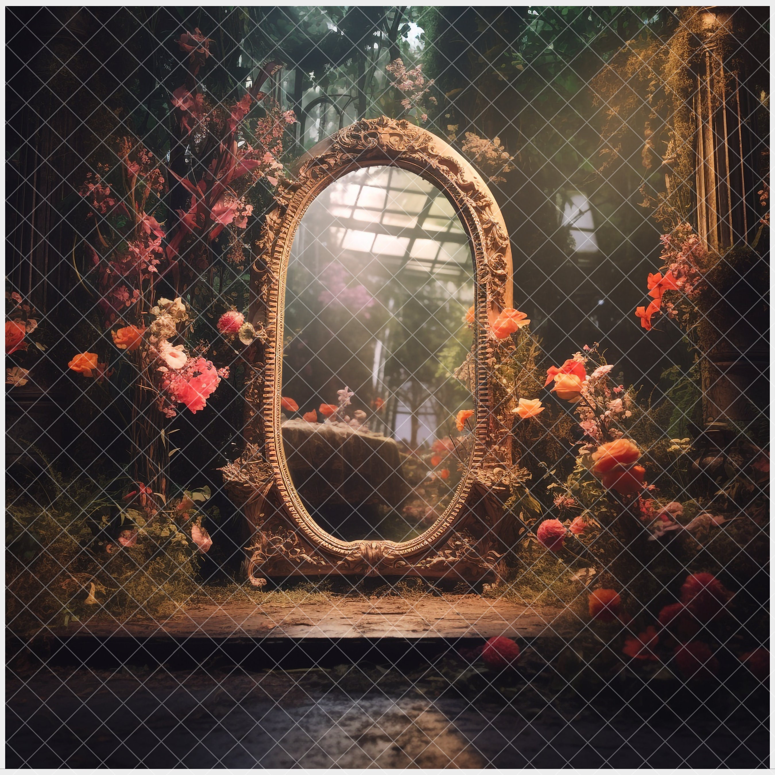 12 Flower Mirror Digital Backdrops | Mirror Digital Backdrops for ...