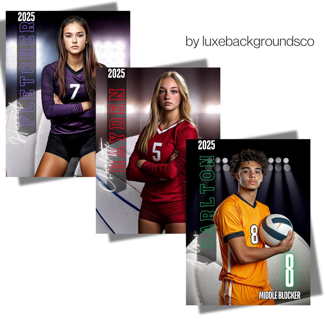 Editable Volleyball Poster Canva Template,senior Light Sport Banner ...