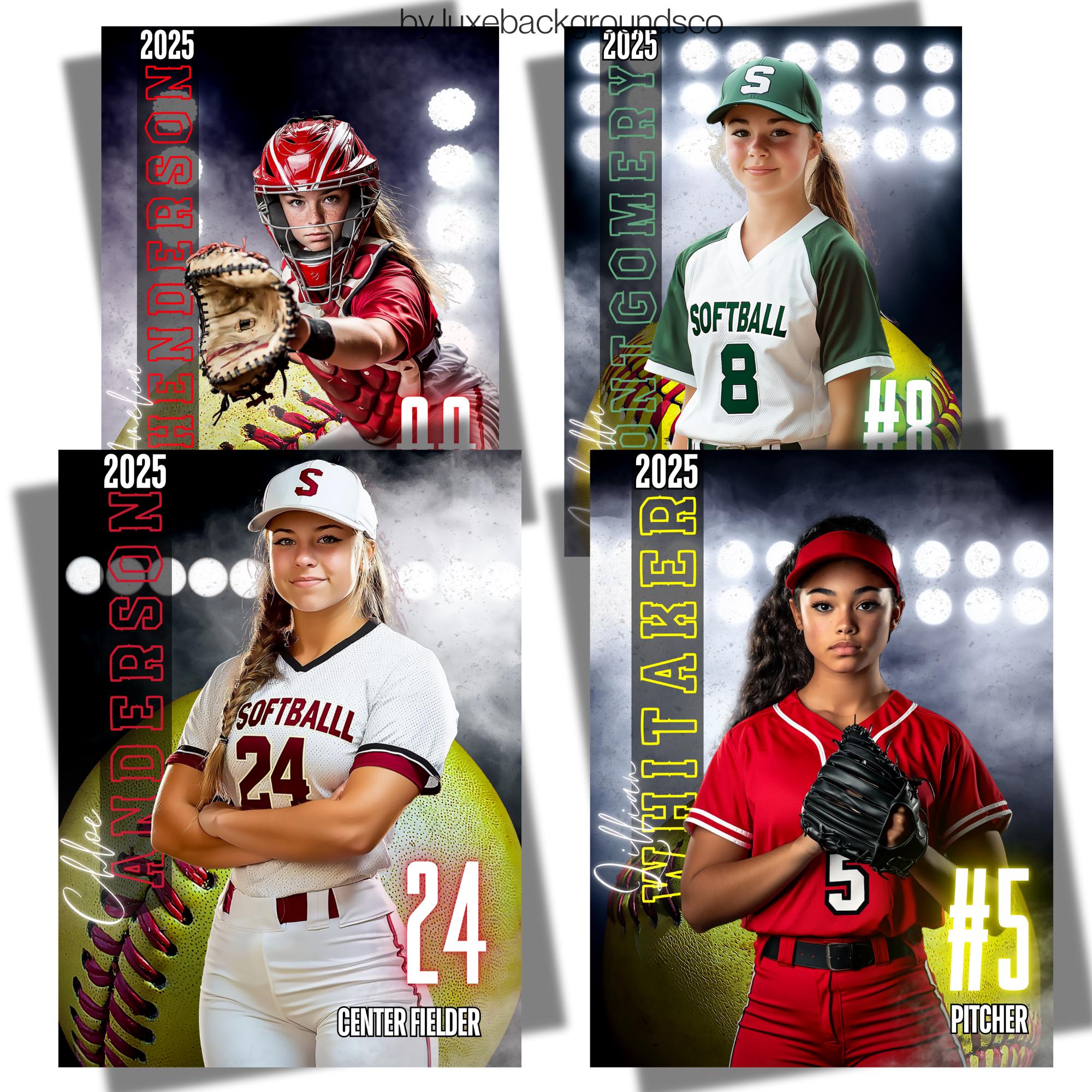 Softball Canva Template,editable Senior Night Sport Poster, Custom Team ...