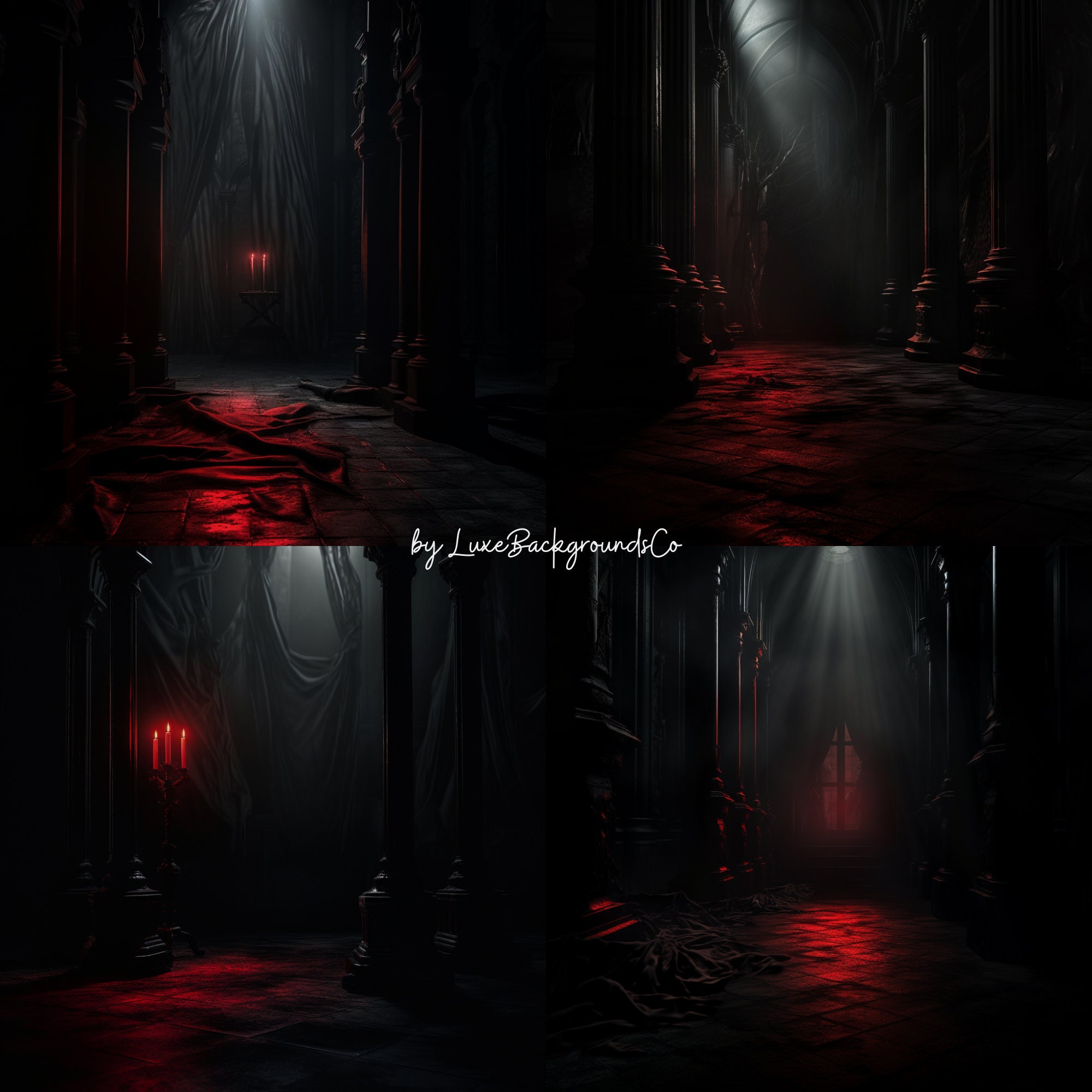 40 Vampire Gothic Scene Digital Backdrop,halloween Backdrop, Dark and ...
