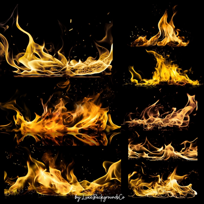 200 Flame PNG Overlays, Fire Overlay for Editing, Spark Overlays ...
