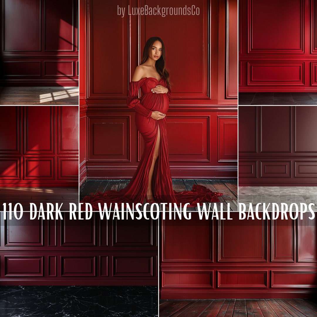 110 Dark Red Wainscoting Backdrops, Maroon Panelled Wall Backdrops ...