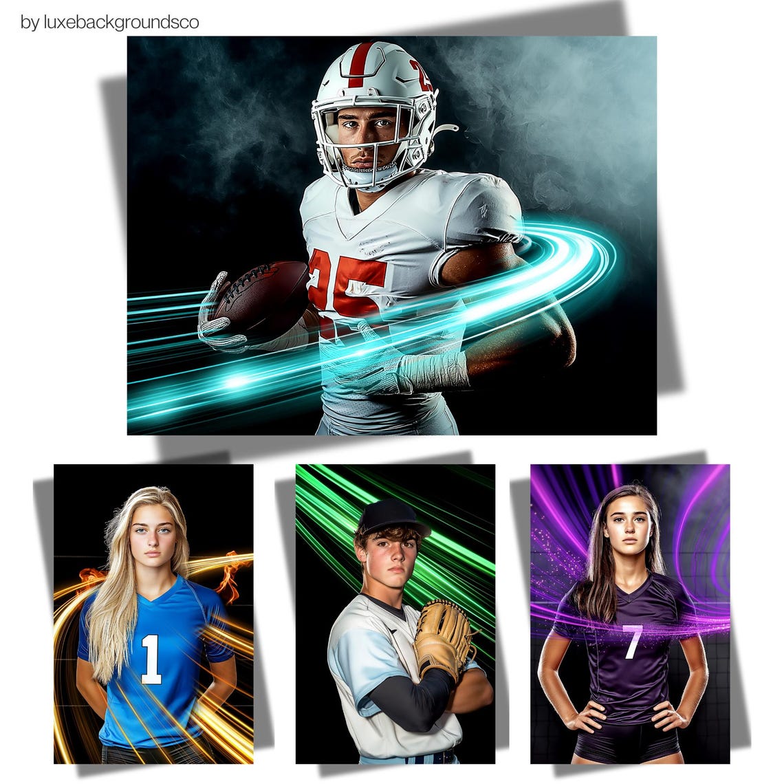 100 Speed Motion Overlays for Photoshop, Sports Light Effects, Digital ...