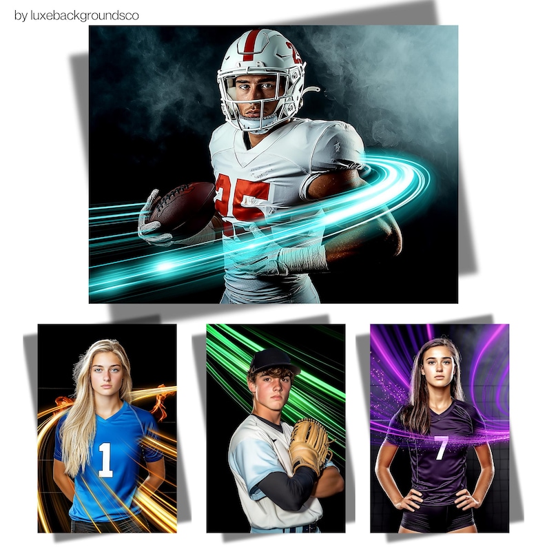100 Speed Motion Overlays for Photoshop, Sports Light Effects, Digital ...