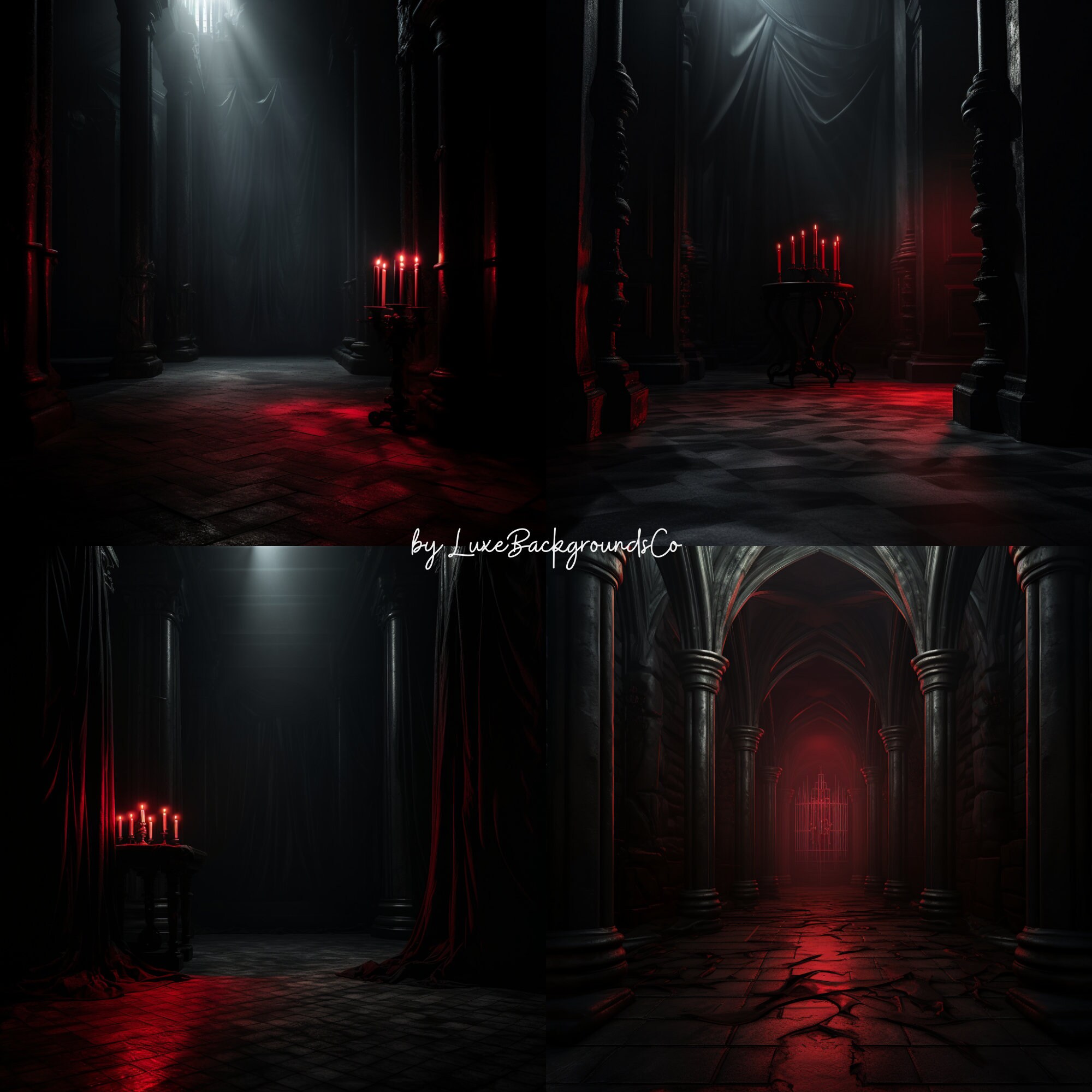 40 Vampire Gothic Scene Digital Backdrop,halloween Backdrop, Dark and ...