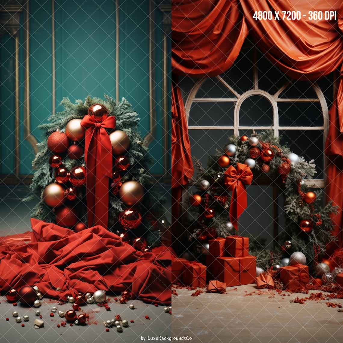 50 Christmas Digital Backdrop, Christmas Digital Background, Santa ...