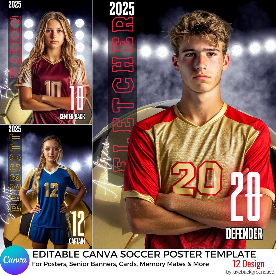 Editable Soccer Poster Templates,canva Senior Night Banners ...