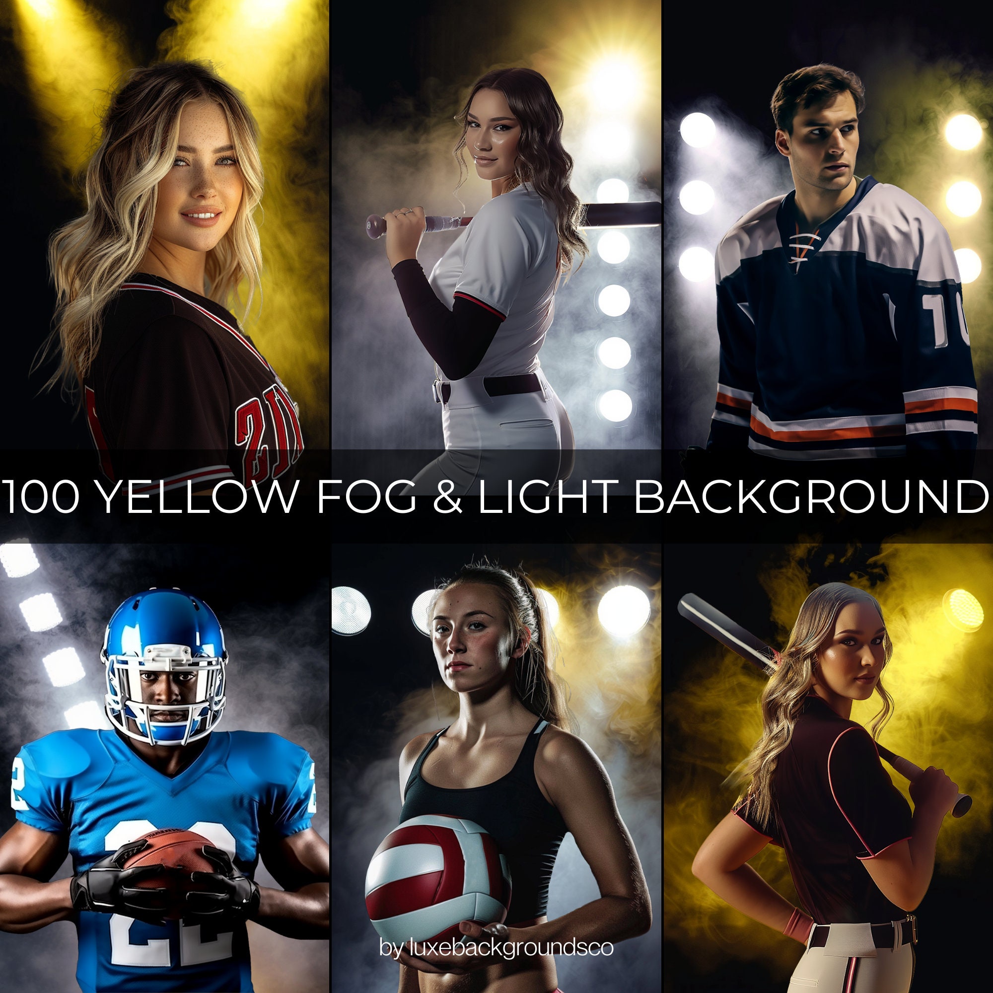 100 Yellow Fog and Light Digital Background, Perfect as Sport ...