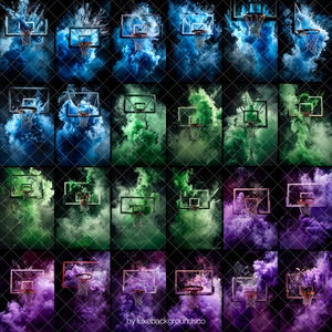 84 BUNDLE Neon Light Basketball Backdrop and Sand Dust Explosion ...