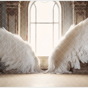 10 White Angel Wings Digital Backdrop, Photoshop Fine Art Textures ...